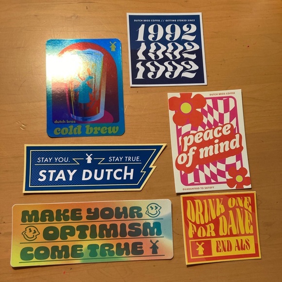 Dutch Bros | Design | Lot Of 6 Rare Hard To Find Dutch Bros Stickers ...